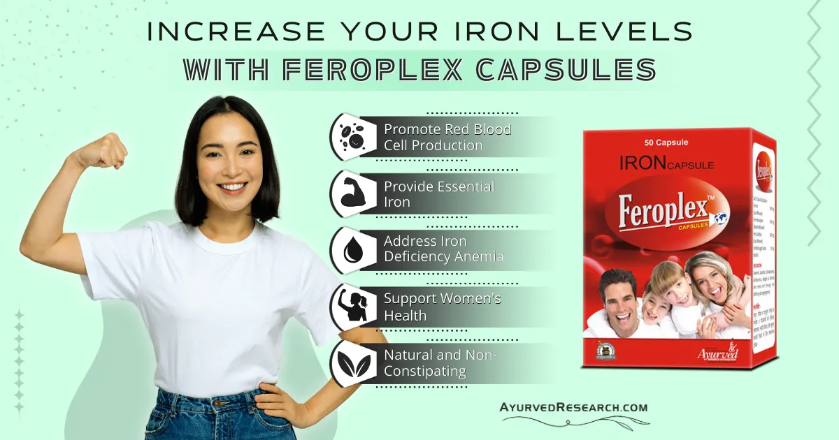 Feroplex Capsules, Natural Iron Supplement for Anemia